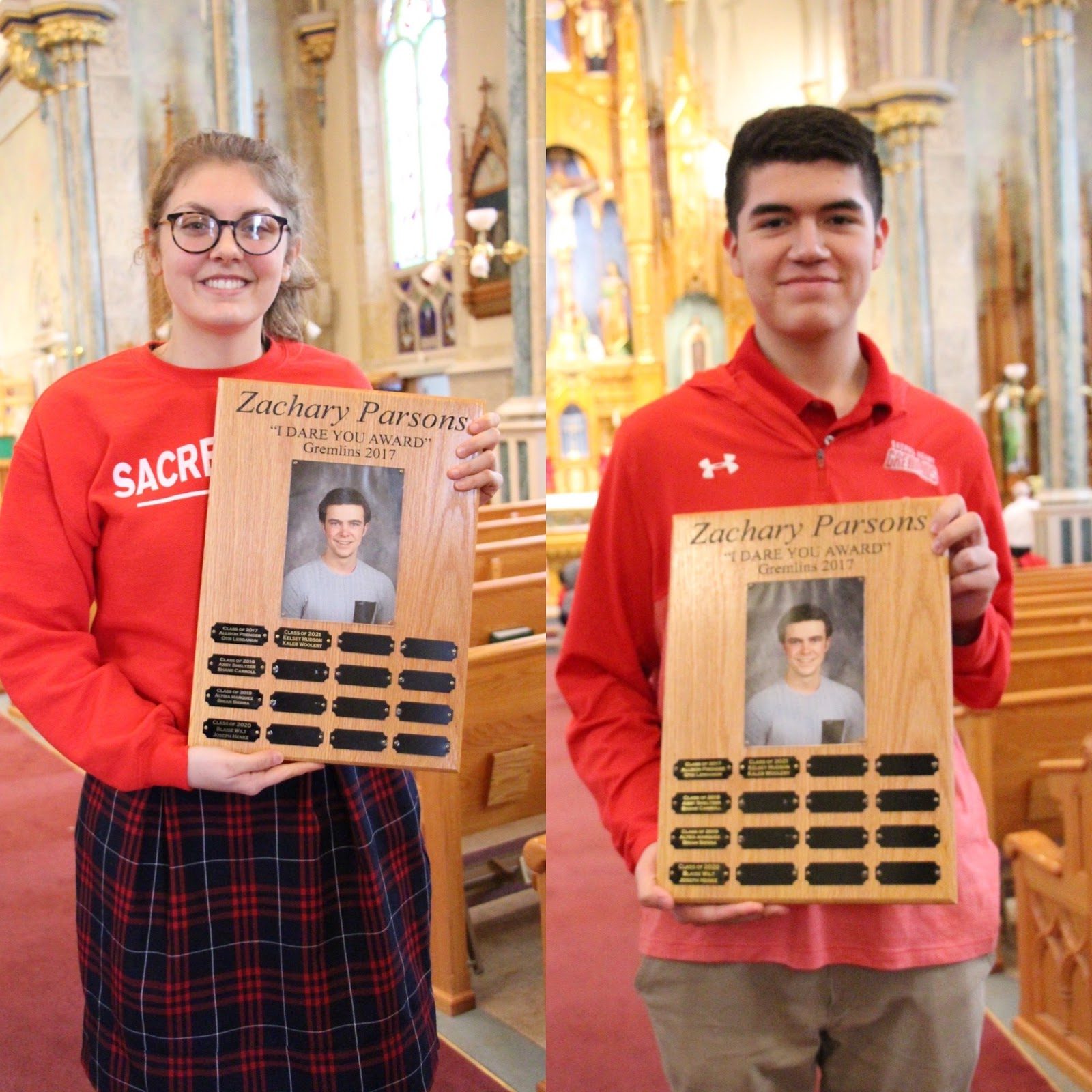 Zachary Parsons “I Dare You Awards” - Sacred Heart School - Est ...