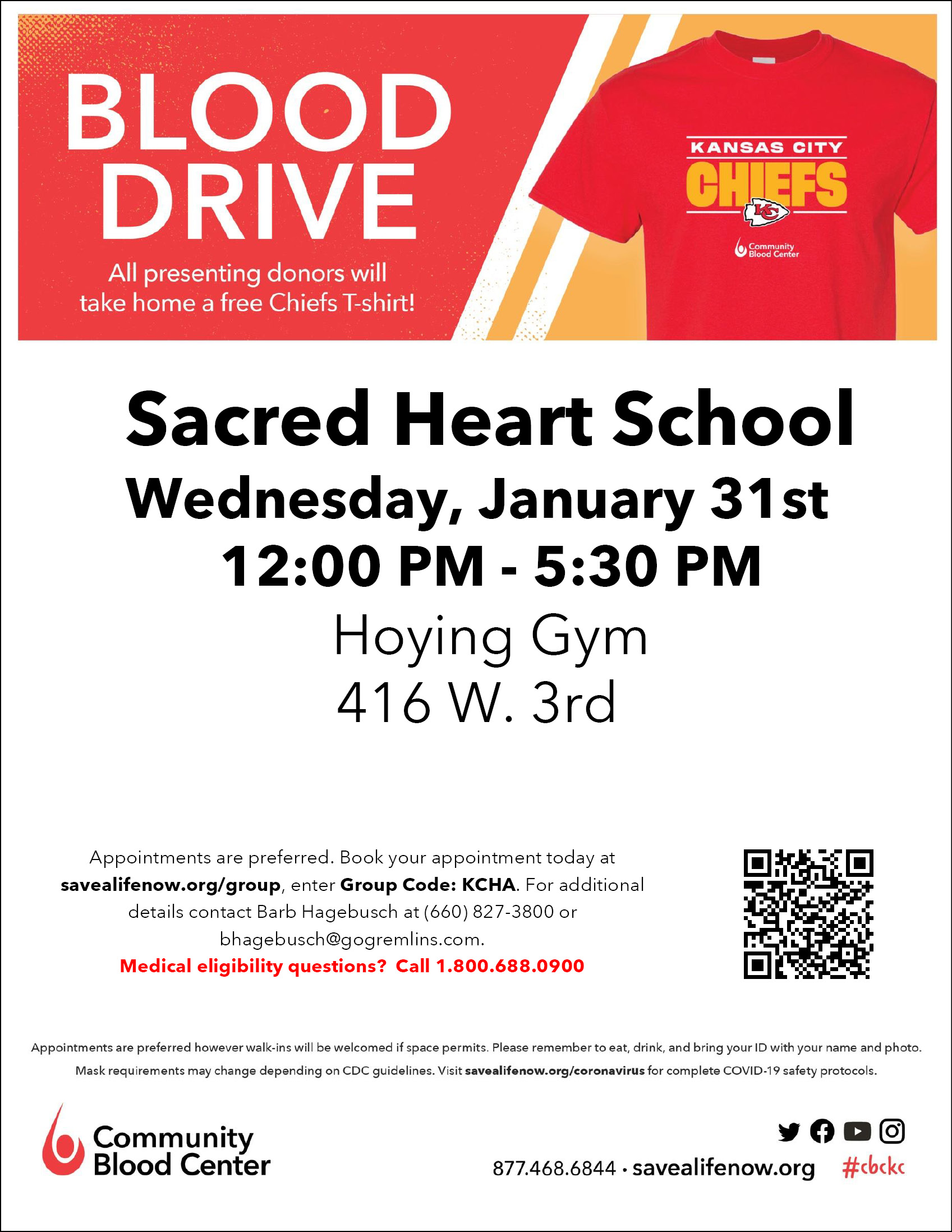SHS Blood Drive January 31st - Sign-up NOW to Save Lives! - Sacred ...