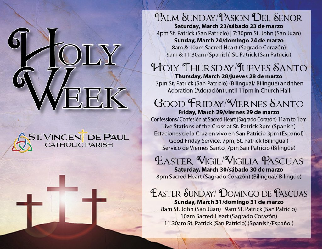 Holy Week Schedule - Join Us! - Sacred Heart SchoolSacred Heart School