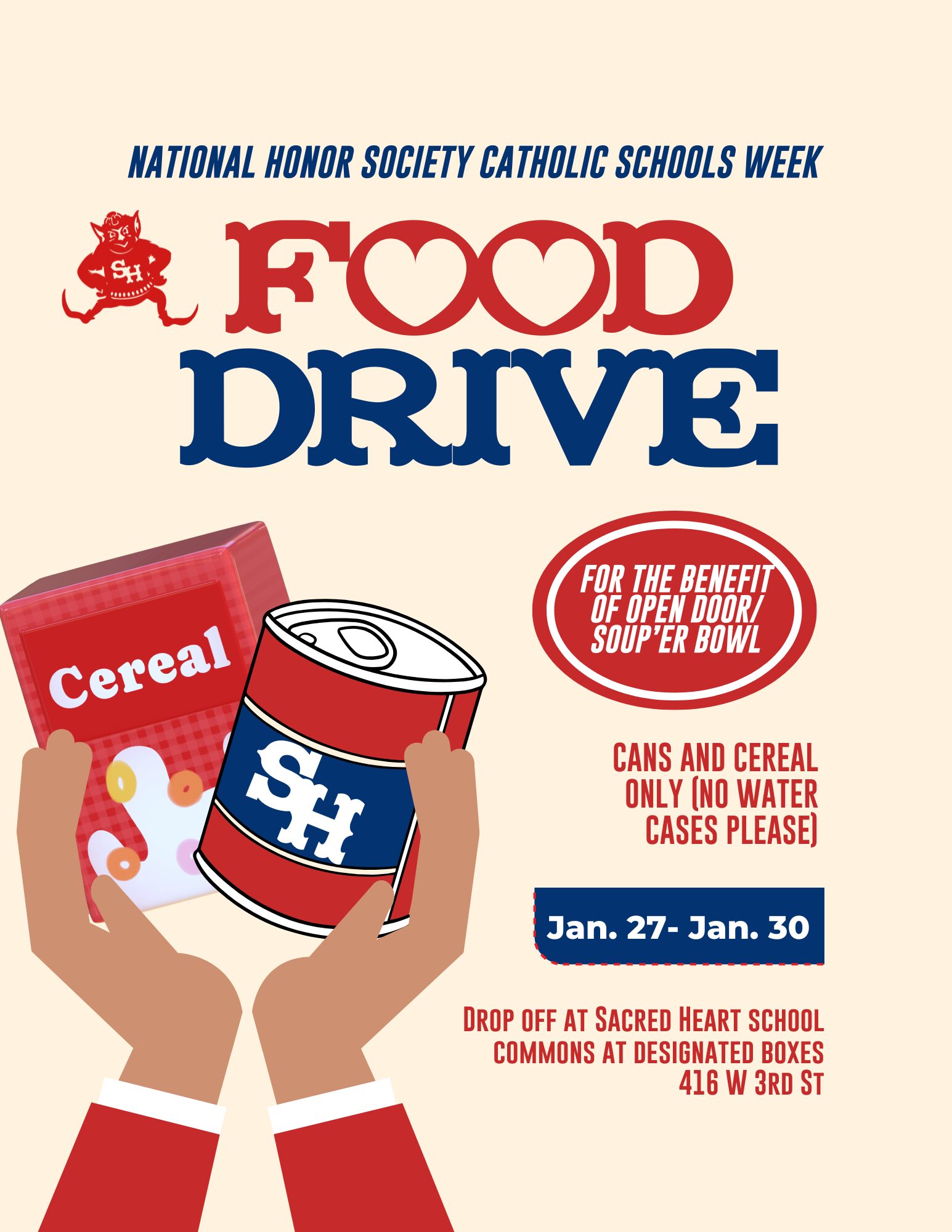 NHS Catholic Schools Week Food Drive Fun - Sacred Heart School - Est ...